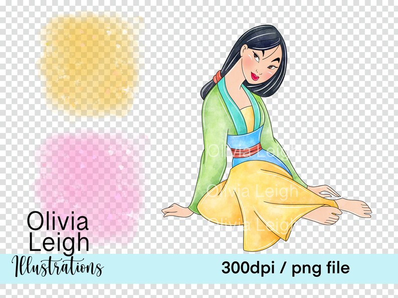Princess Mulan Cute Clipart PNG Files DIGITAL DOWNLOAD - Etsy