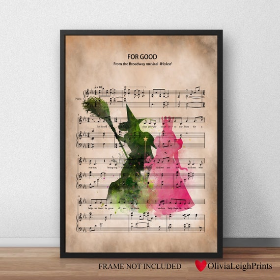 Wicked The Musical Music Sheet Print-Wall Art-Gift | Etsy