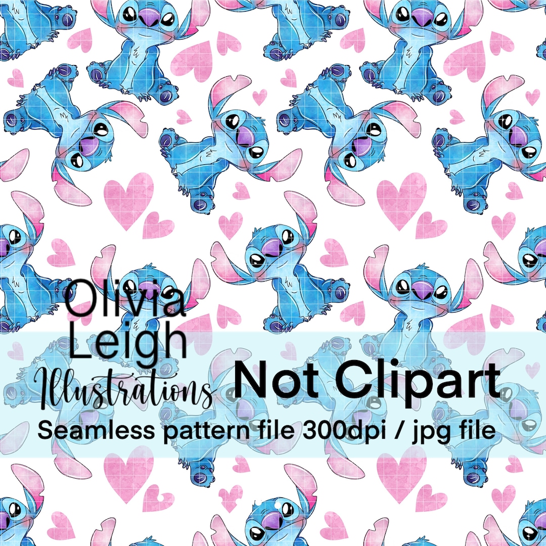 Cute Stitch and Angel Seamless Pattern. Digital Paper. DIGITAL DOWNLOAD ...