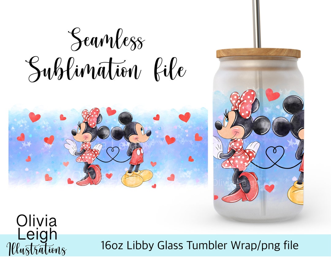 Minnie and Mickey Mouse Sublimation Wrap PNG File DIGITAL DOWNLOAD 16oz ...