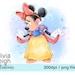 Minnie Mouse Princess Snow White Cute Clipart PNG Files DIGITAL ...