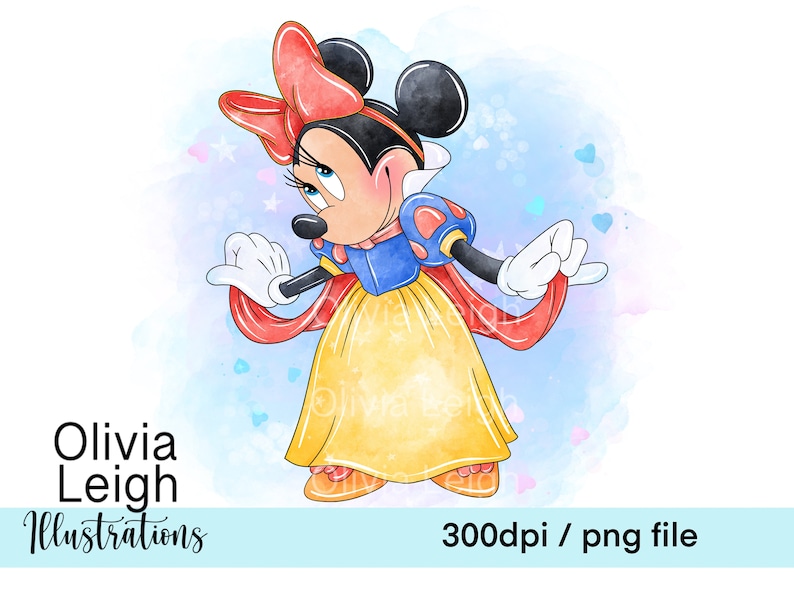 Minnie Mouse Princess Snow White Cute Clipart PNG Files - Etsy