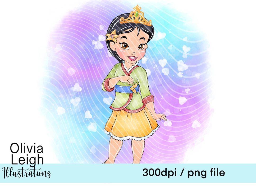 Baby Toddler Princess Mulan Cute Clipart PNG Files DIGITAL DOWNLOAD ...