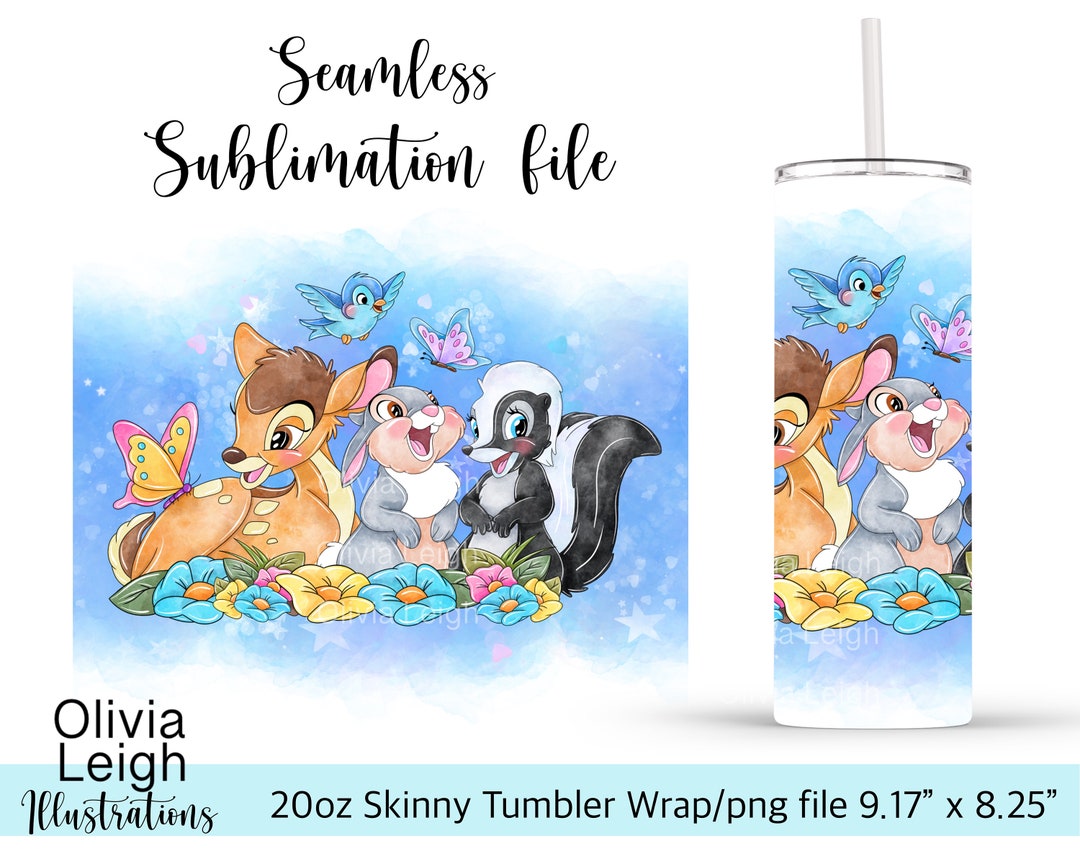 Bambi Sublimation Design Wrap PNG File DIGITAL DOWNLOAD 20oz Skinny ...