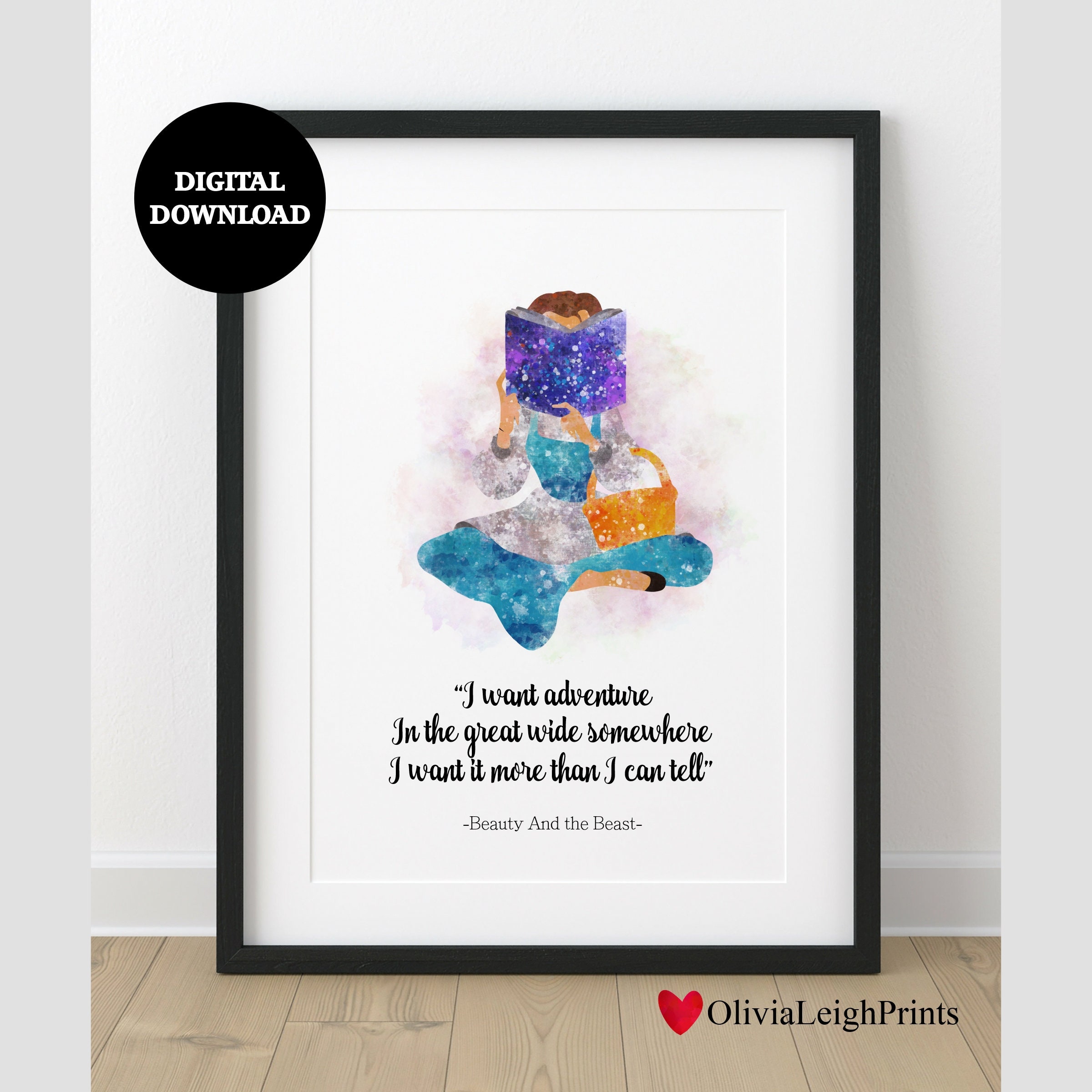 Princess Belle Word Quote Print-wall Art-gift-nursery DIGITAL - Etsy UK
