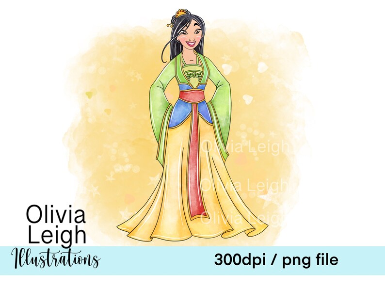 Princess Mulan Cute Clipart PNG Files DIGITAL DOWNLOAD - Etsy