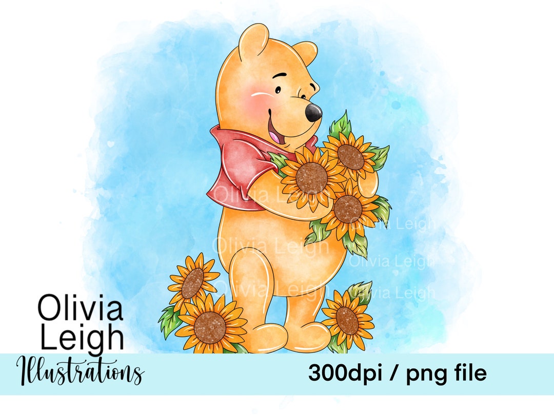 Pooh Bear Springtime Cute Clipart PNG Files DIGITAL DOWNLOAD Printable ...
