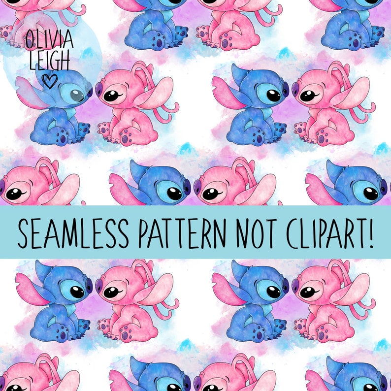 Lilo and Stitch Cute Seamless Pattern. Digital Paper. DIGITAL - Etsy