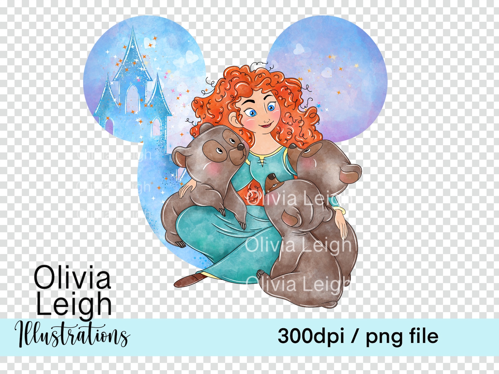 Princess Brave Cute Clipart Sublimation PNG Files DIGITAL DOWNLOAD ...