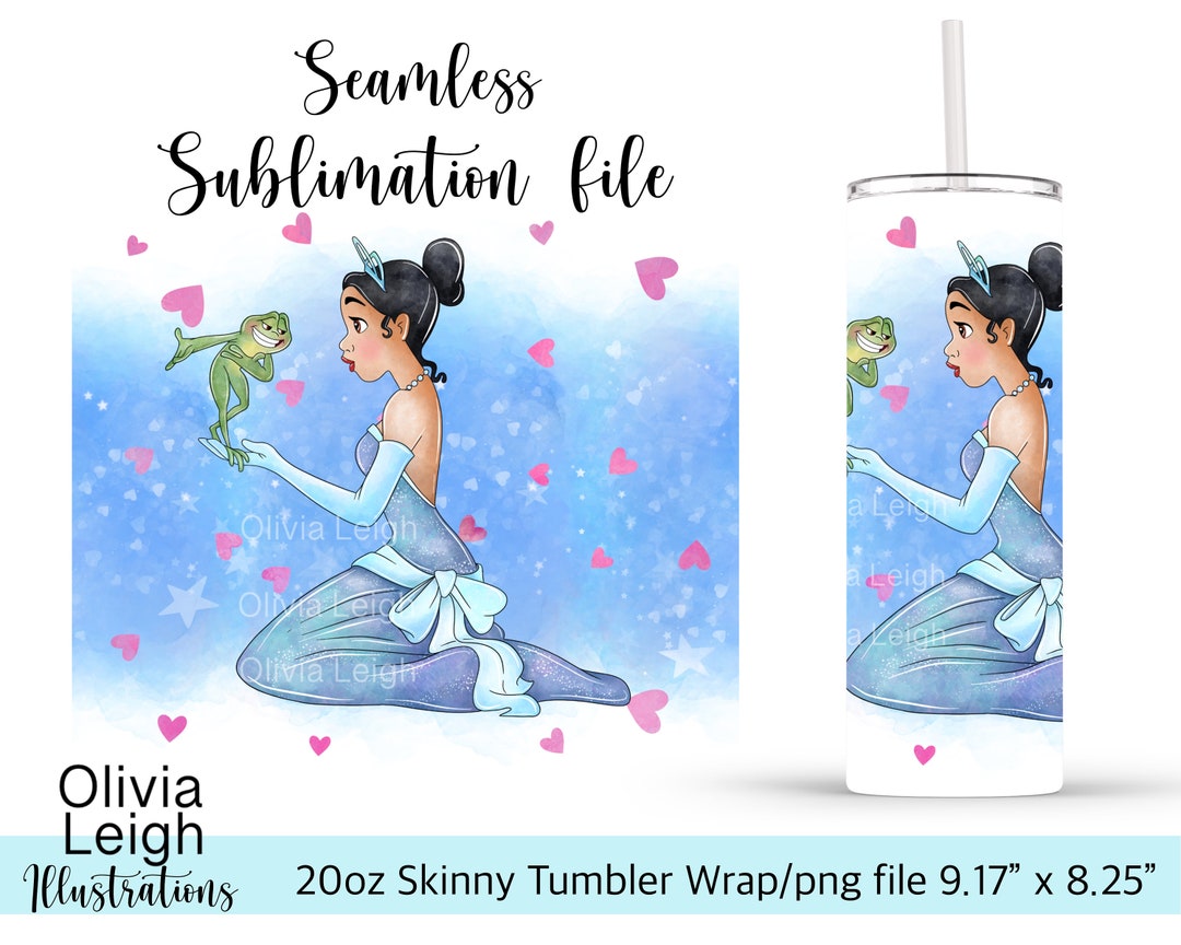 Princess Tiana Sublimation Design Wrap PNG File DIGITAL DOWNLOAD 20oz ...