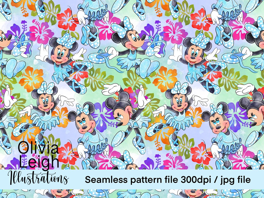 Cute Minnie Mouse Ballerina Repeat Seamless Pattern. Digital - Etsy