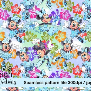 Cute Minnie Mouse Ballerina Repeat Seamless Pattern. Digital - Etsy