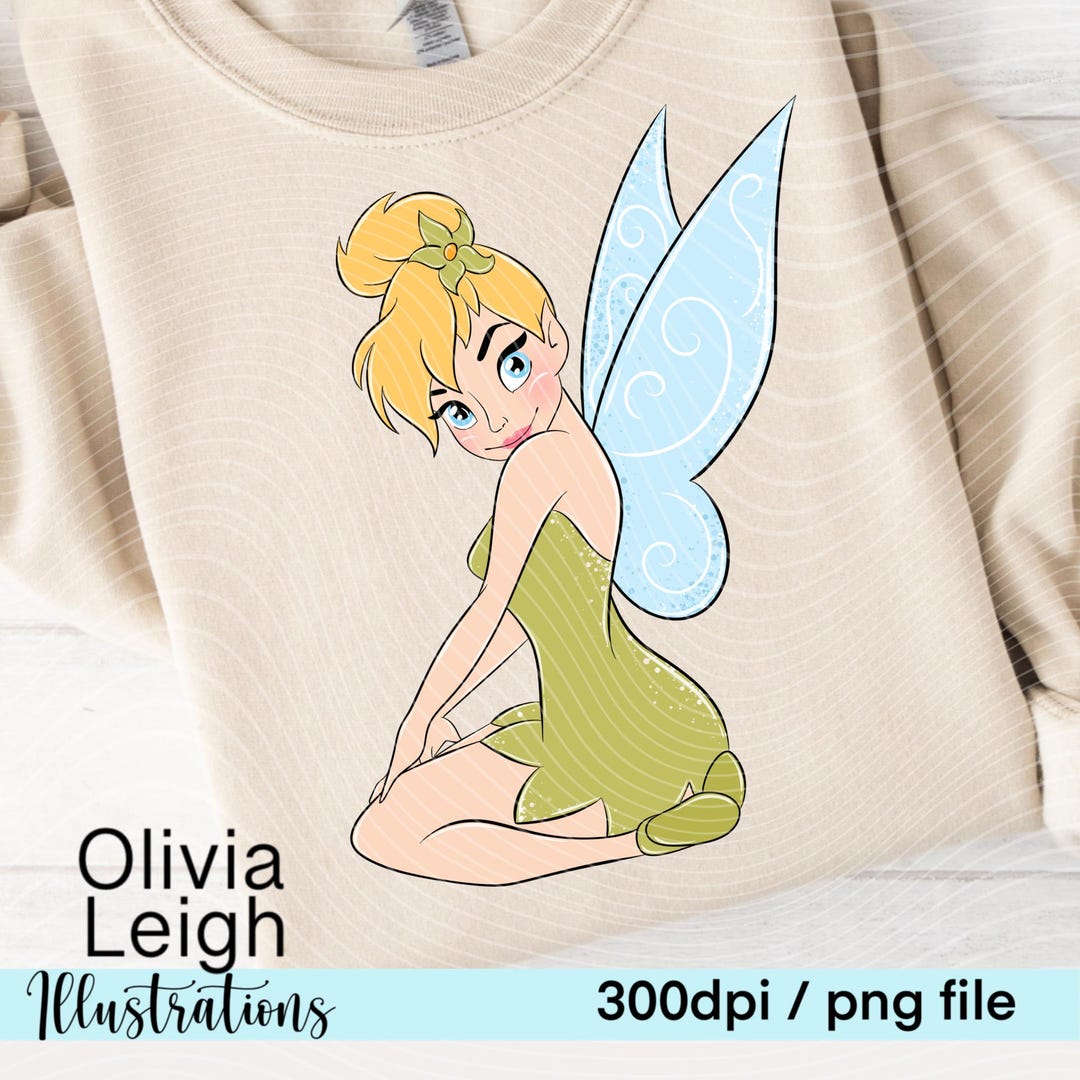 Cute Princess Tinker Bell Hand Drawn Clipart PNG Files DIGITAL DOWNLOAD ...