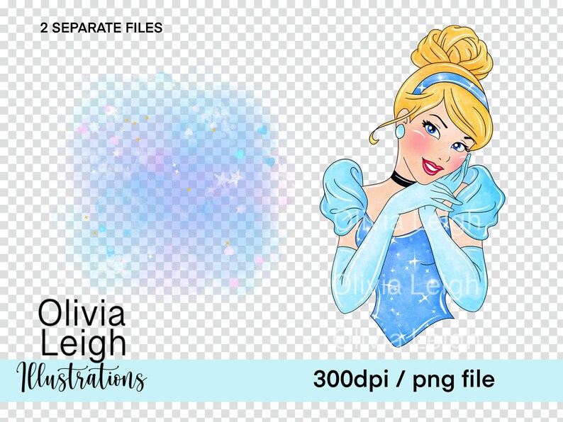 Princess Cinderella Cute Clipart PNG Files DIGITAL DOWNLOAD - Etsy