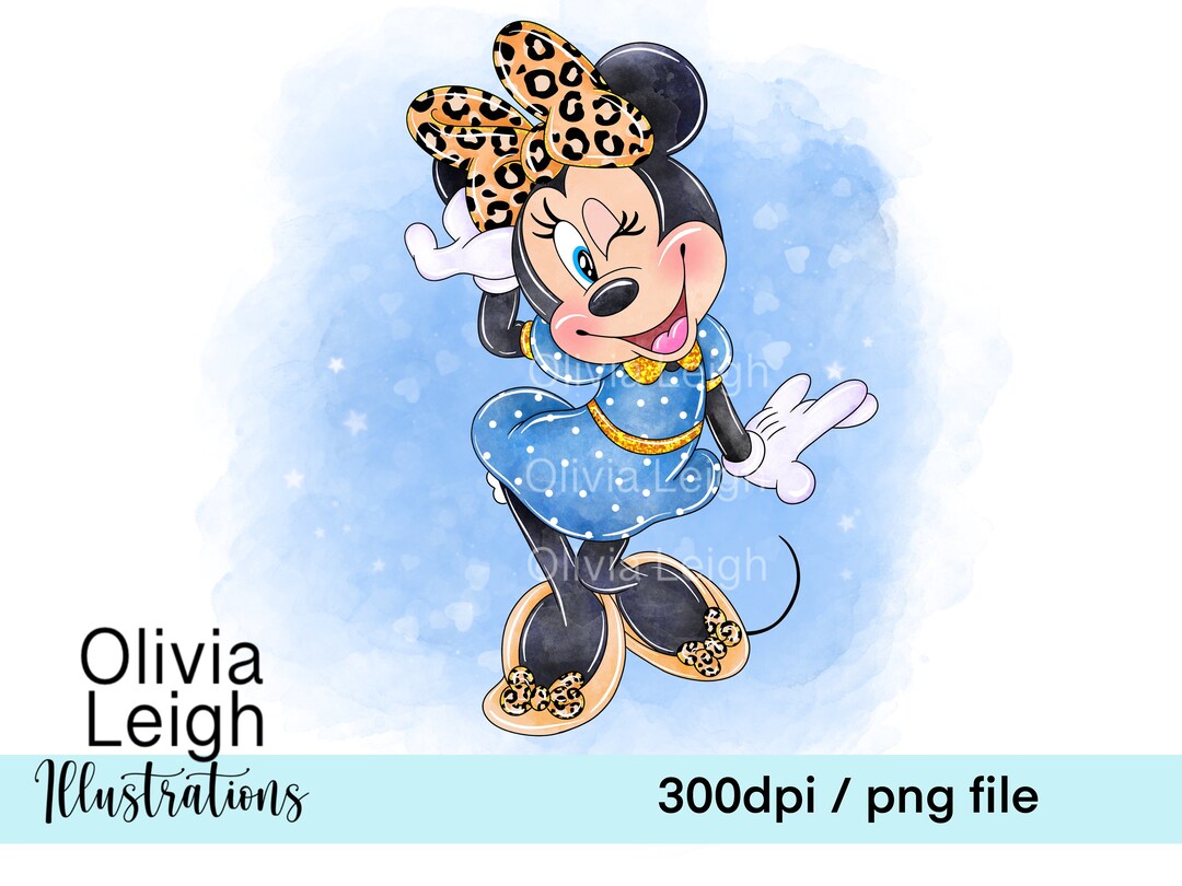 Minnie Cute Leopard Print Clipart PNG Files DIGITAL DOWNLOAD Childrens ...