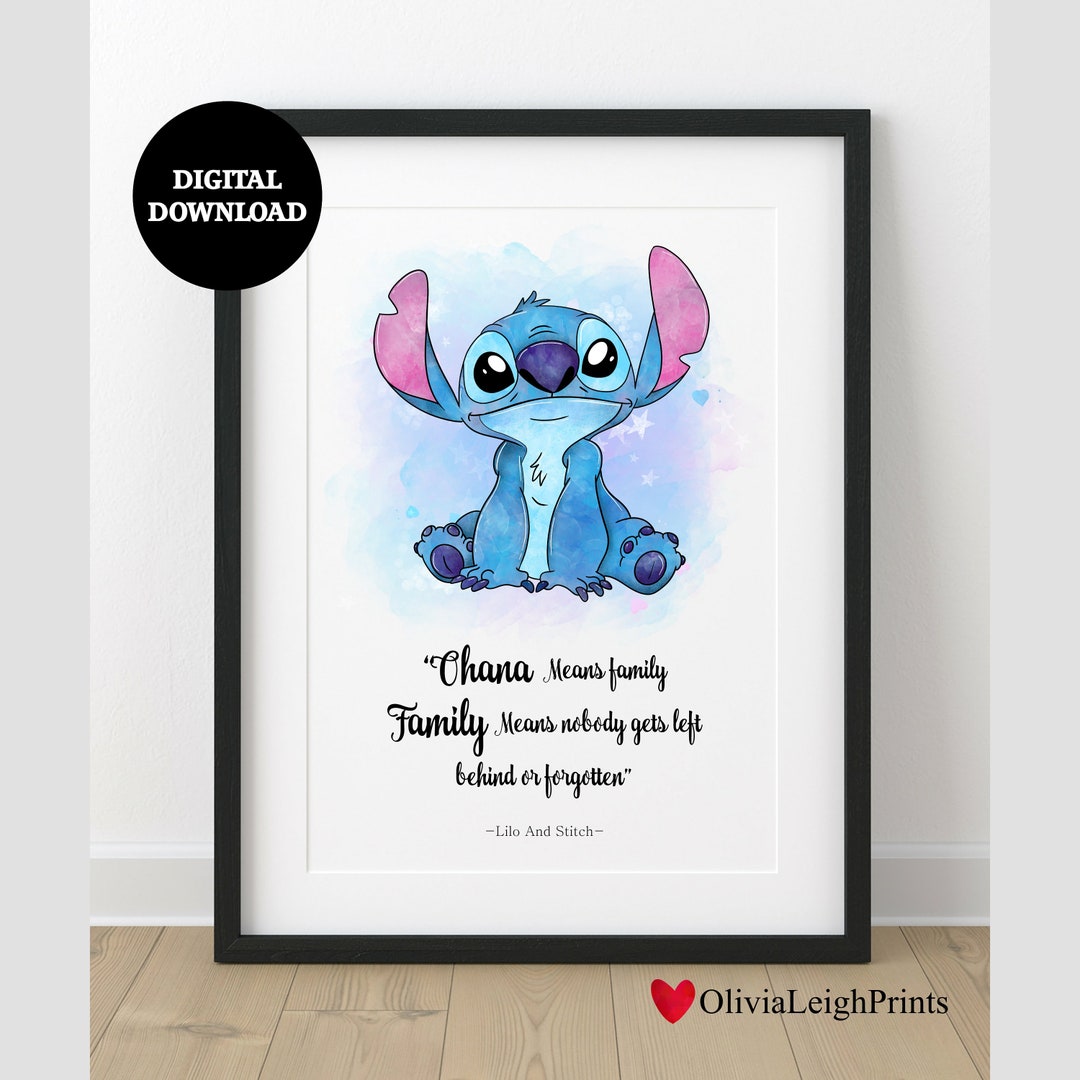 Stitch Watercolour Word Art Quote Print-wall Art-gift-nursery DIGITAL ...