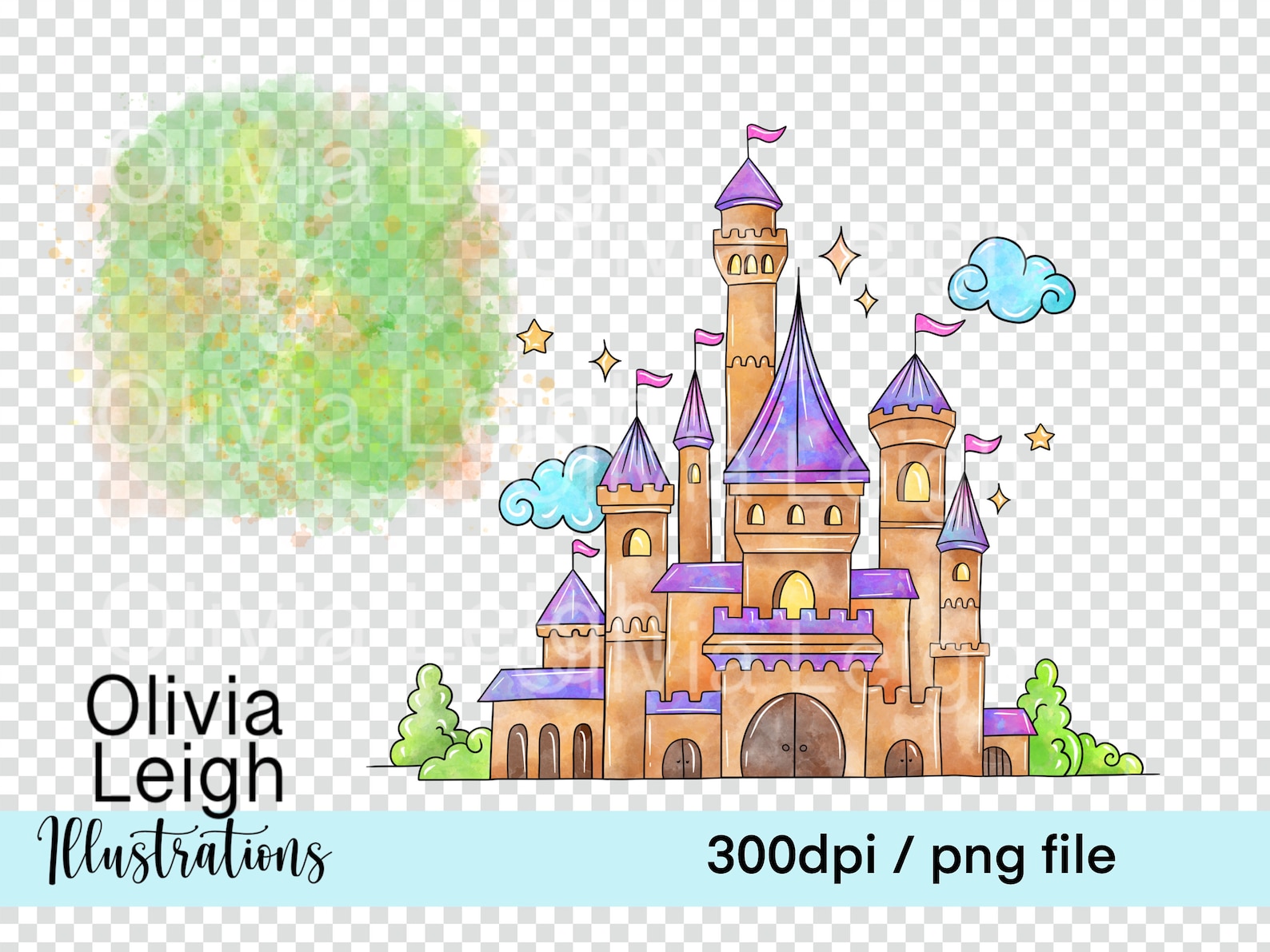 Princess Tiana Castle Cute Clipart PNG Files DIGITAL DOWNLOAD - Etsy