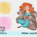 Princess Merida Brave Bear Cubs Cute Clipart PNG Files DIGITAL DOWNLOAD ...