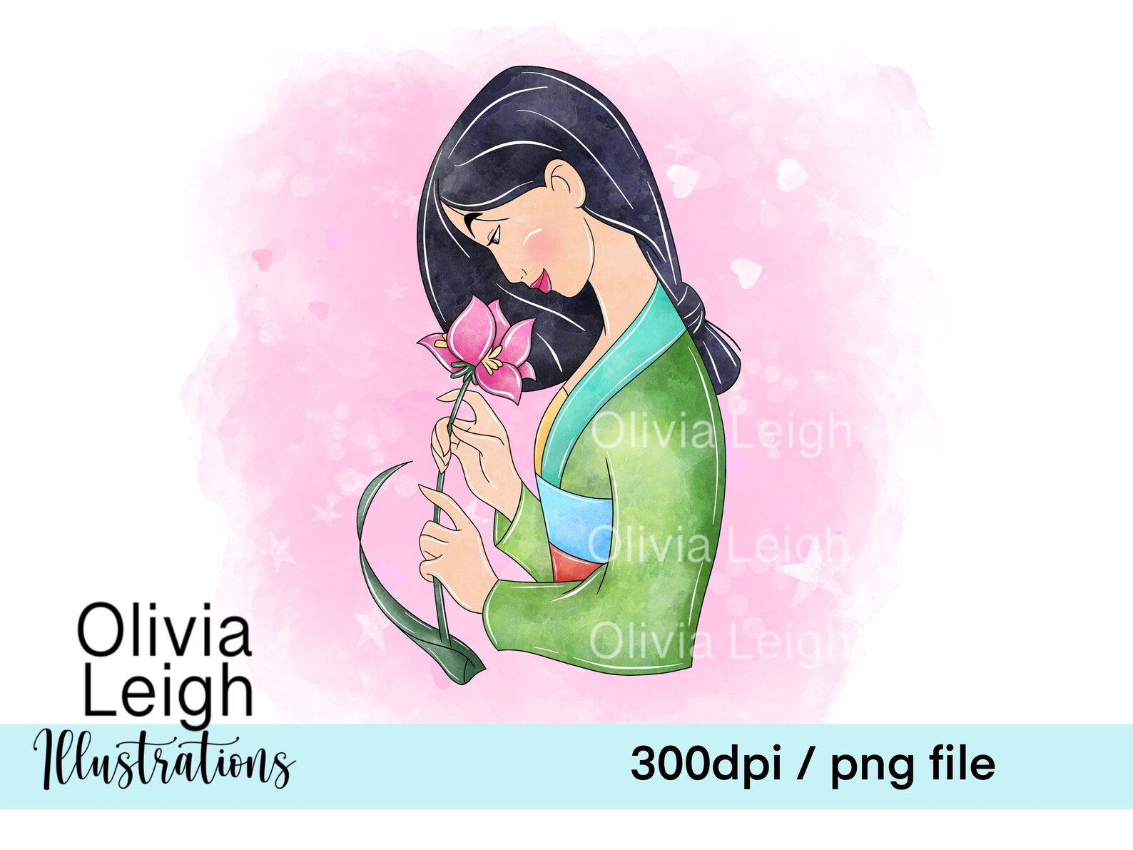 Princess Mulan Cute Clipart PNG Files DIGITAL DOWNLOAD - Etsy
