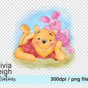Winnie the Pooh, Pooh Bear and Piglet Cute Clipart PNG Files DIGITAL ...