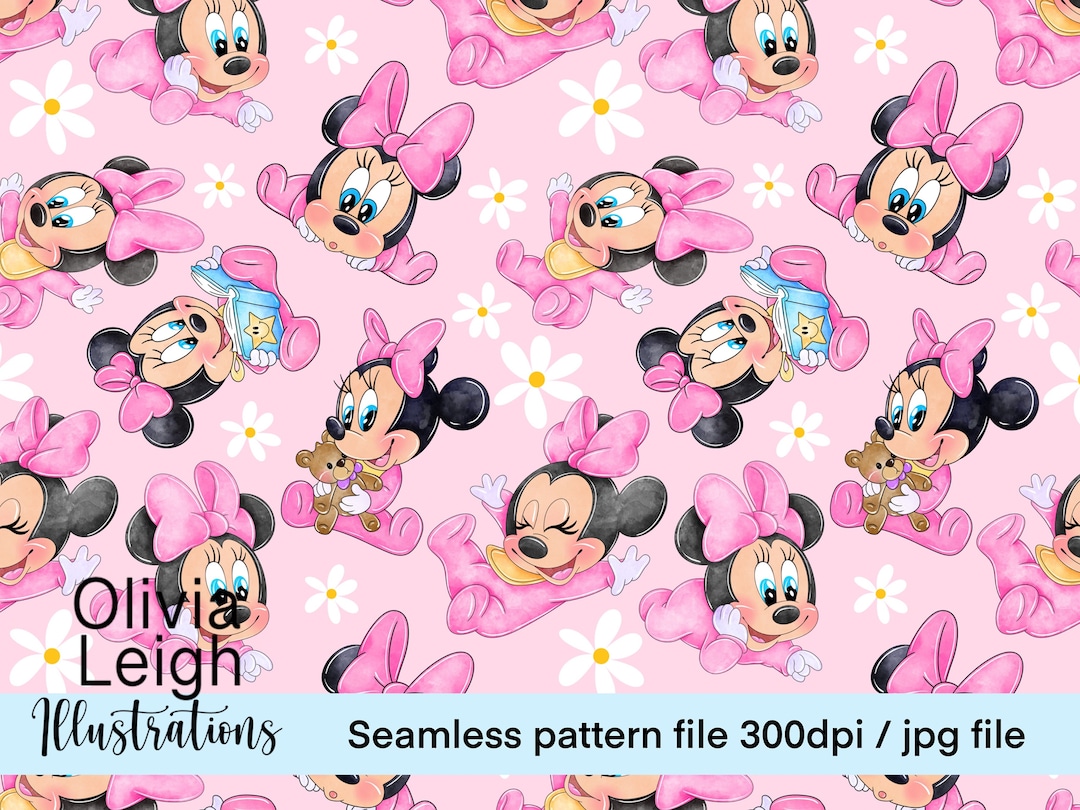 Baby Minnie Mouse Toddler Seamless Repeat Pattern. Digital - Etsy
