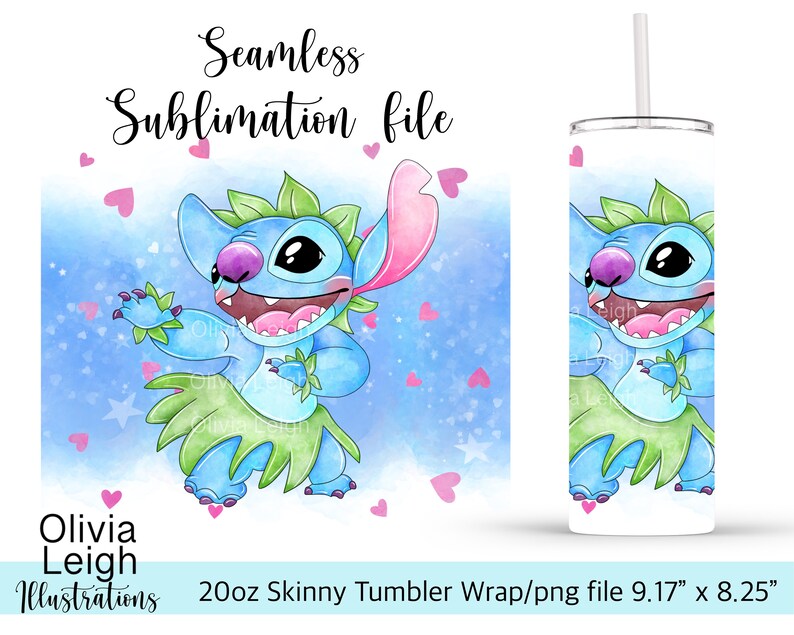 Stitch Sublimation Design Wrap PNG File DIGITAL DOWNLOAD 20oz - Etsy