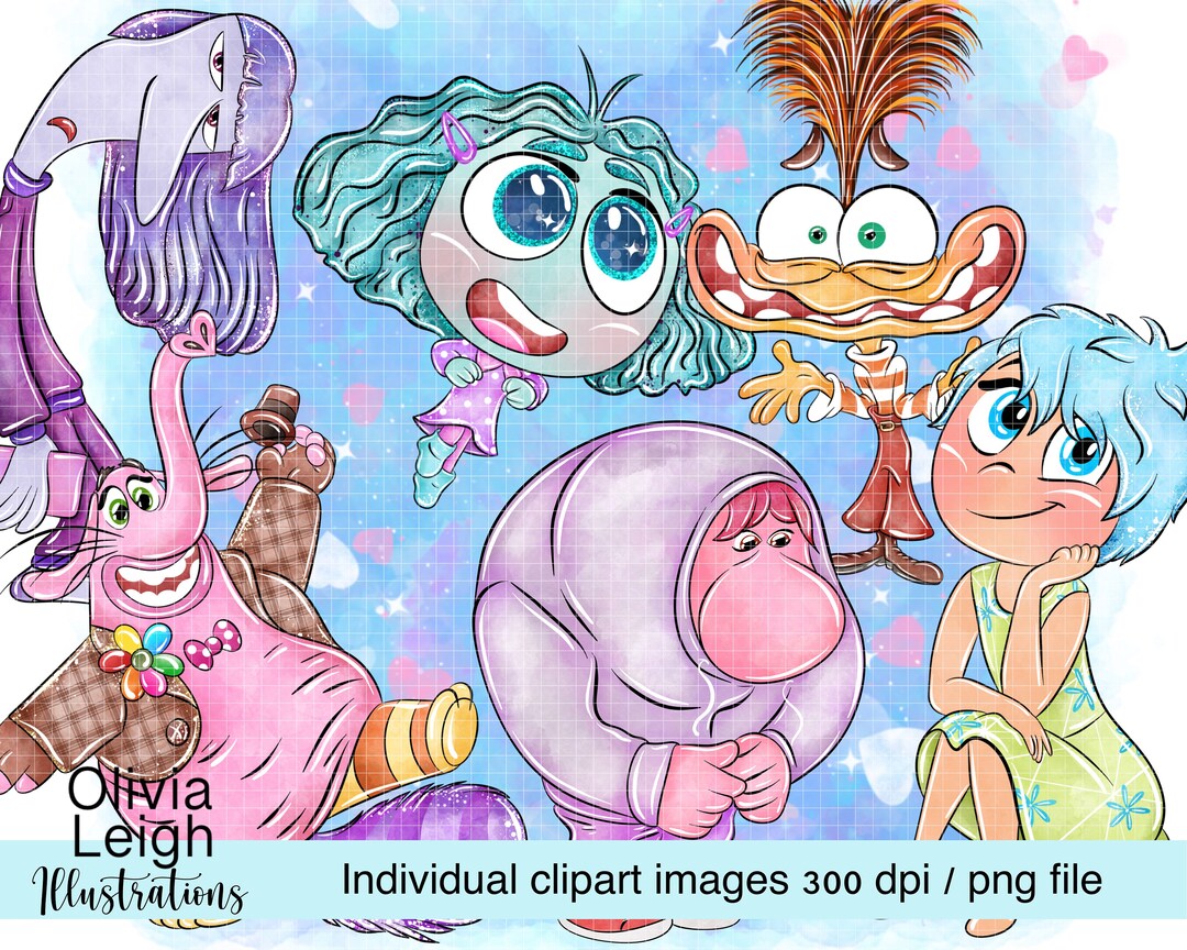 Inside Out Cute Clipart Set PNG Files Hand Drawn DIGITAL DOWNLOAD 3 - Etsy