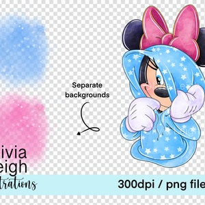 Set of Minnie Mouse Star Print Cute Clipart PNG Files DIGITAL DOWNLOAD ...