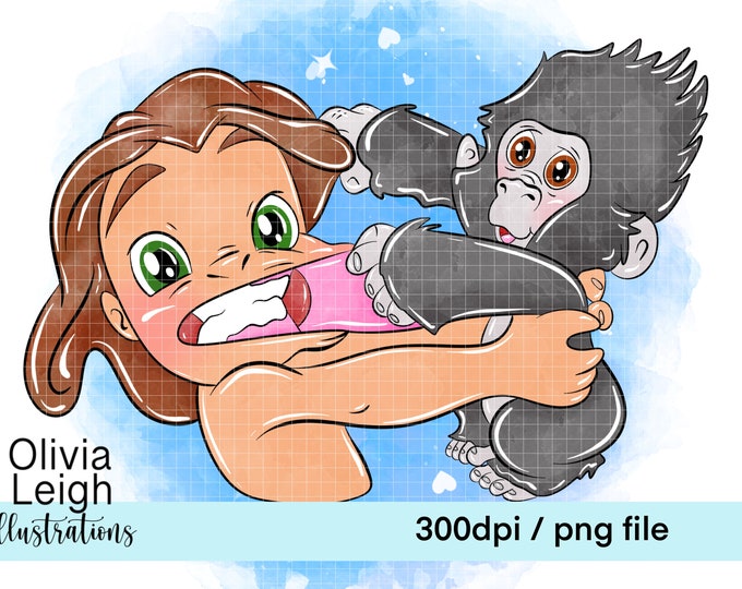Tarzan Cute Clipart PNG Files Hand Drawn DIGITAL DOWNLOAD Printable - Etsy