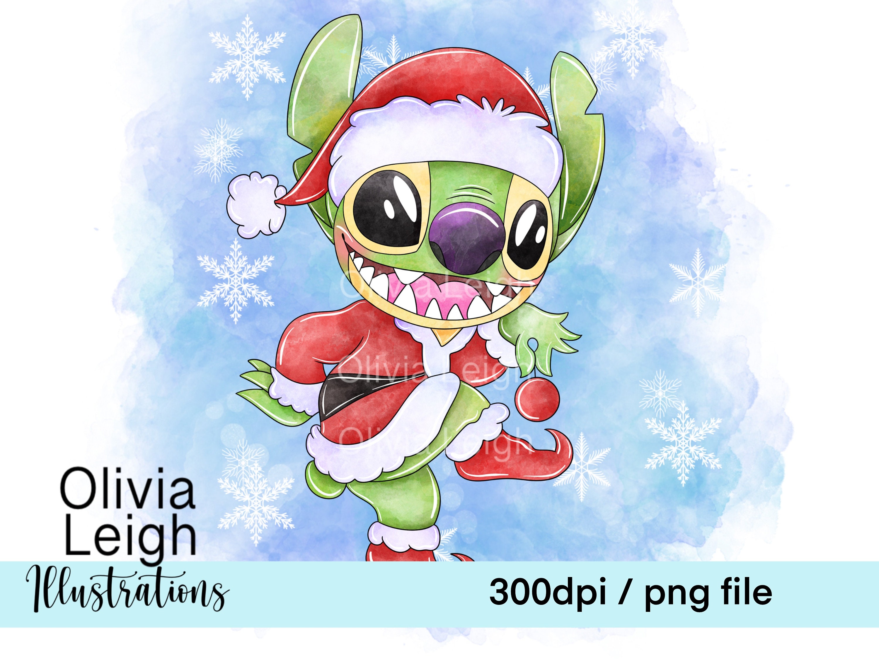 Set of Stitch Cute Christmas Watercolour Nursery - Etsy