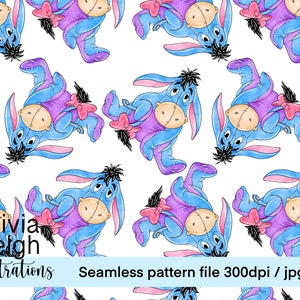 Winnie the Pooh Eeyore Seamless Repeat Pattern. Digital - Etsy