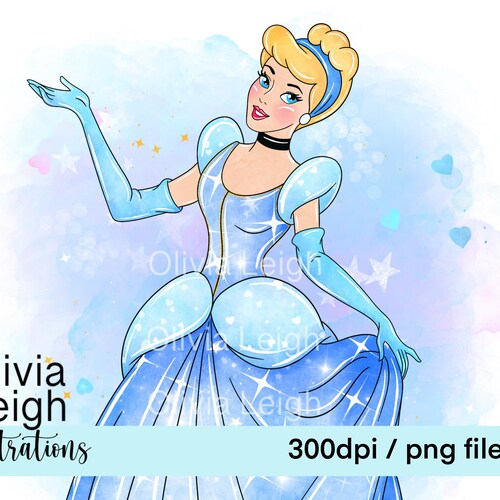 Princess Cinderella Cute Clipart PNG Files DIGITAL DOWNLOAD - Etsy