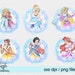 Set of Princess Belle, Cinderella, Snow White, Rapunzel, Elsa and Anna ...