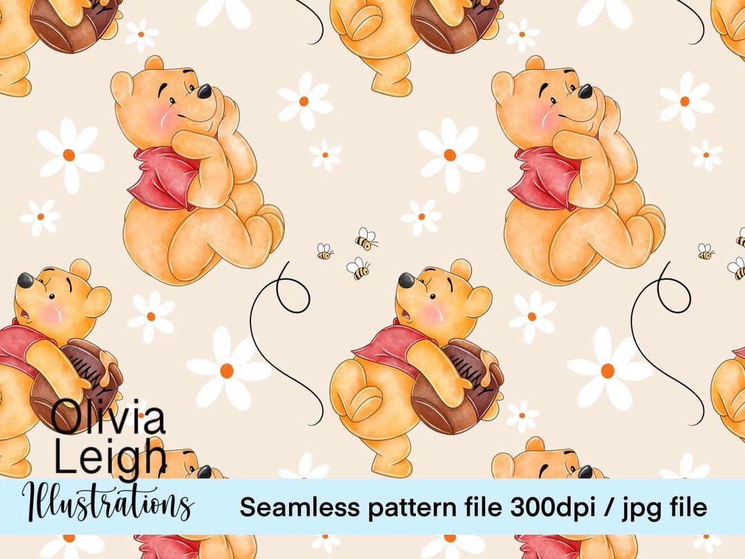 Winnie the Pooh Bear Seamless Repeat Pattern. Digital Paper. - Etsy