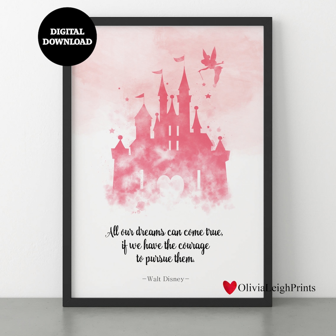 Princess Castle Pink Watercolour Word Art Quote Print-wall Art-gift ...
