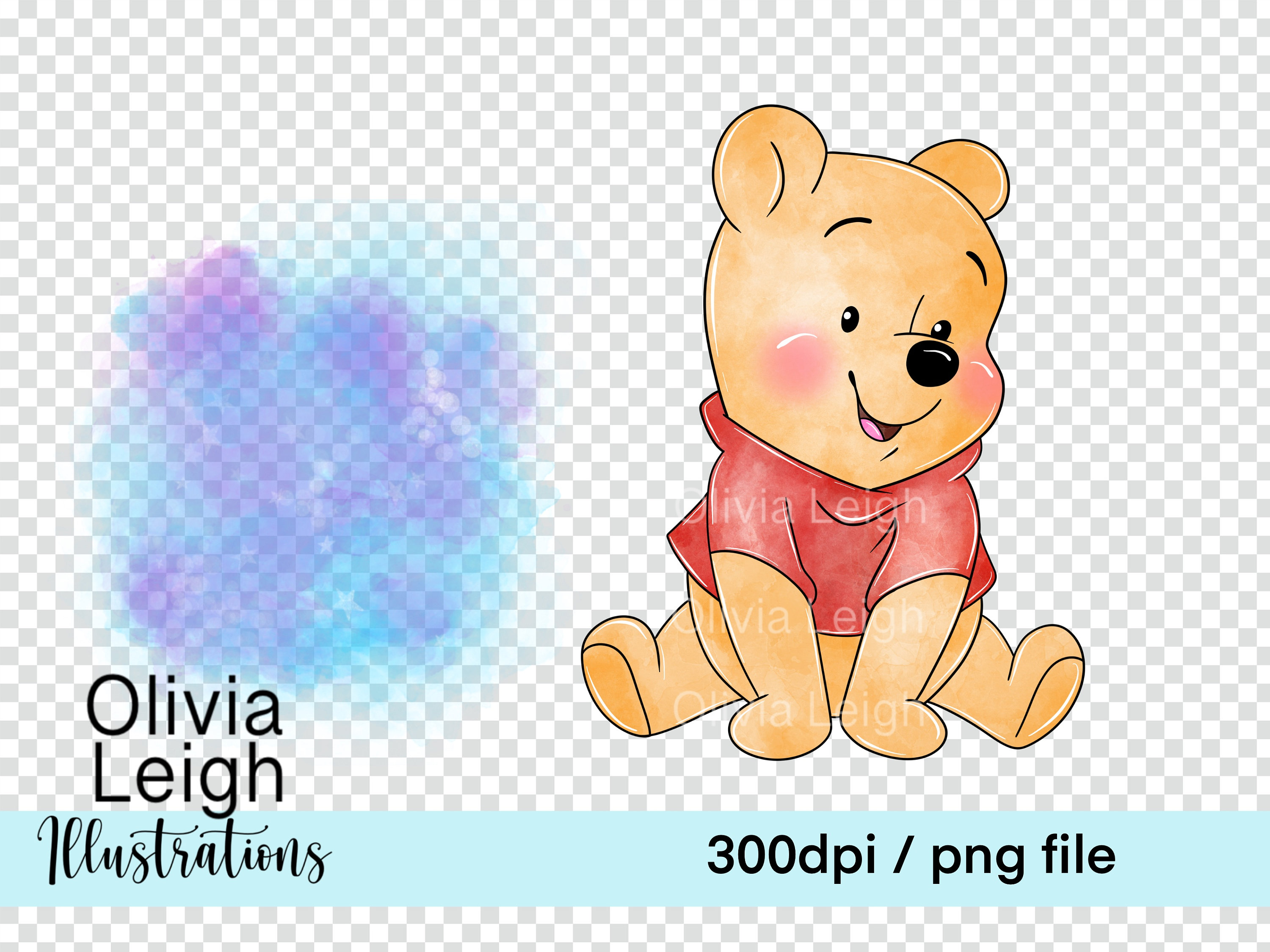 Cute Baby Winnie the Pooh Clipart PNG Files DIGITAL DOWNLOAD - Etsy UK