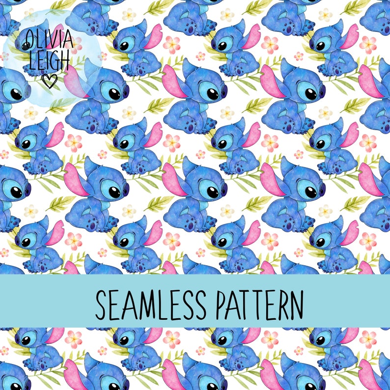 Lilo and Stitch Cute Seamless Pattern. Digital Paper. DIGITAL - Etsy