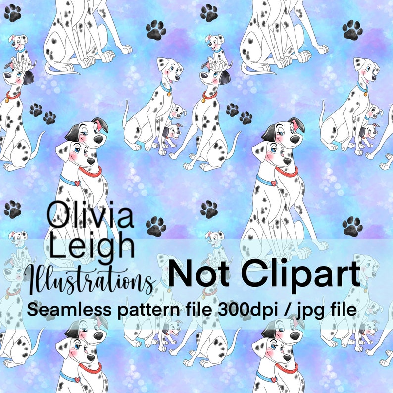 Cute 101 Dalmatians Puppy Dog Print Seamless Pattern. Digital - Etsy