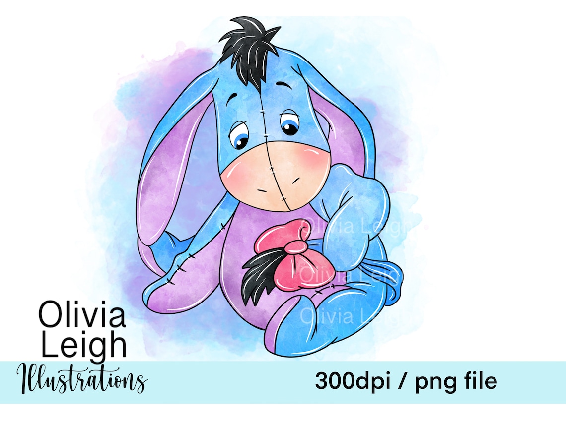 Cute Baby Winnie the Pooh Eeyore Clipart PNG Files DIGITAL - Etsy