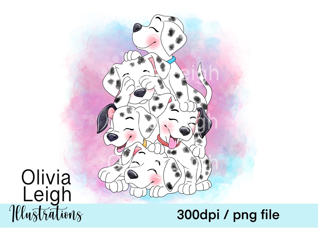 101 Dalmatian's Puppy Dog Cute Clipart PNG Files DIGITAL DOWNLOAD ...