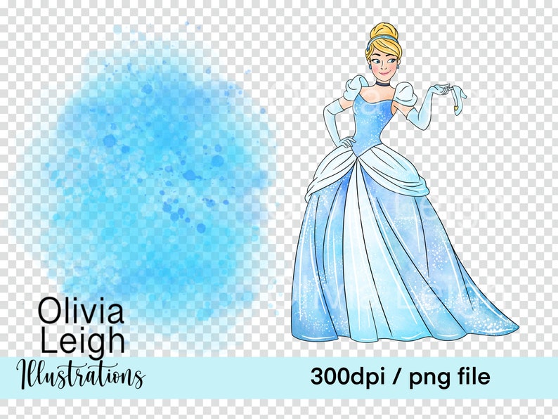 Princess Cinderella Cute Clipart PNG Files DIGITAL DOWNLOAD - Etsy