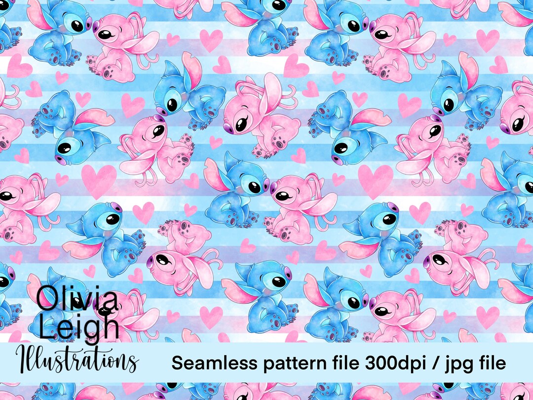 Cute Stitch and Angel Seamless Pattern. Digital Paper. DIGITAL - Etsy