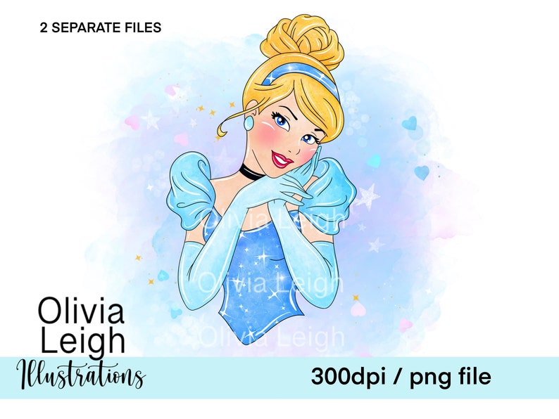 Princess Cinderella Cute Clipart PNG Files DIGITAL DOWNLOAD - Etsy