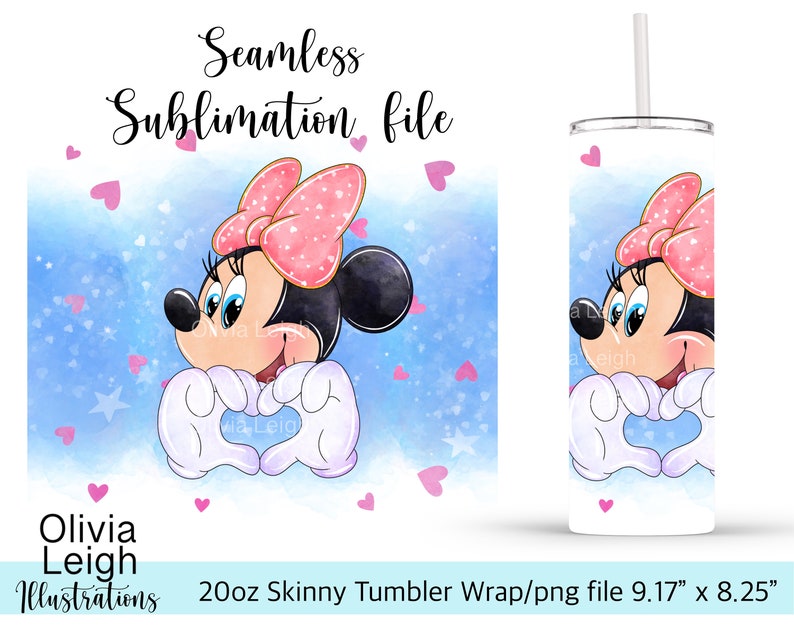 Minnie Mouse Sublimation Design Wrap PNG File DIGITAL DOWNLOAD - Etsy