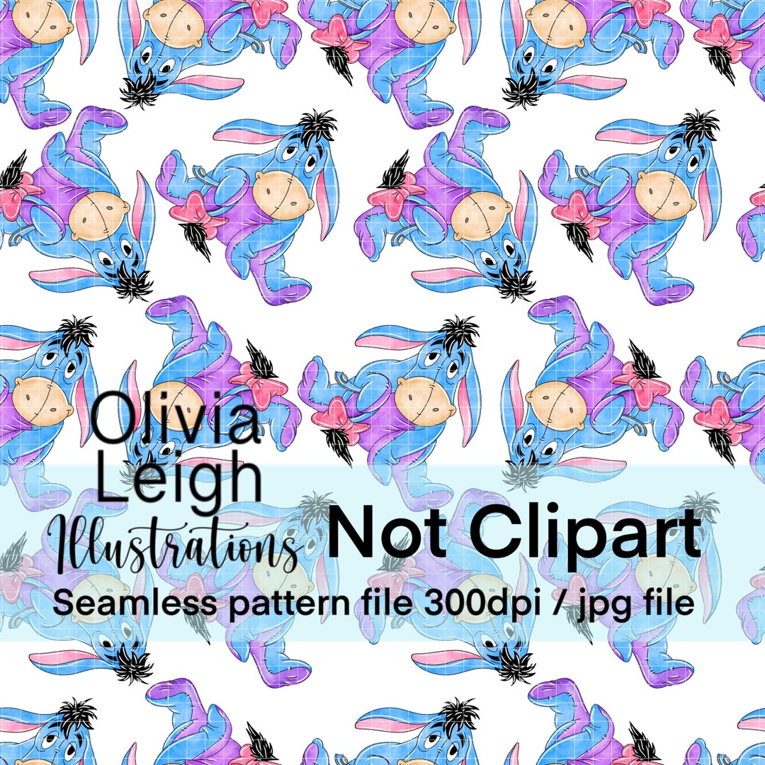 Winnie the Pooh, Eeyore Seamless Repeat Pattern. Digital Paper. DIGITAL ...