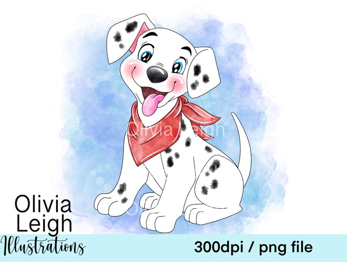 101 Dalmatian's Puppy Dog Cute Clipart PNG Files DIGITAL DOWNLOAD ...