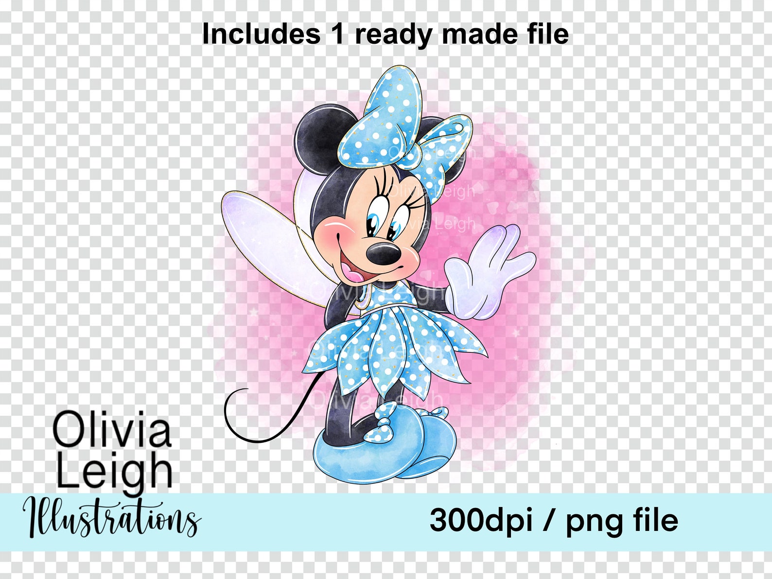 Minnie Mouse Cute Fairies Clipart PNG Files DIGITAL DOWNLOAD Children's ...