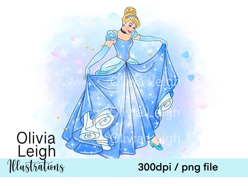 Princess Cinderella Cute Clipart PNG Files DIGITAL DOWNLOAD - Etsy