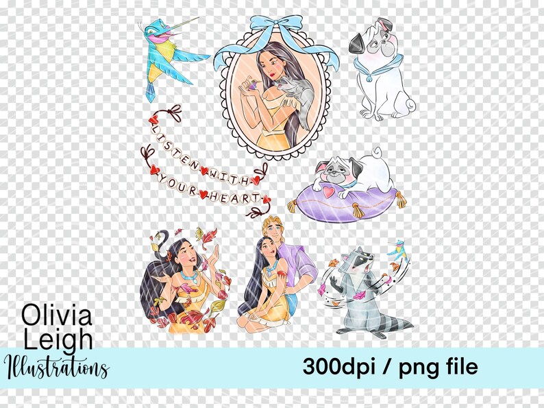 Princess Pocahontas PNG Frame Bow Coquette Style Shirt Design File ...