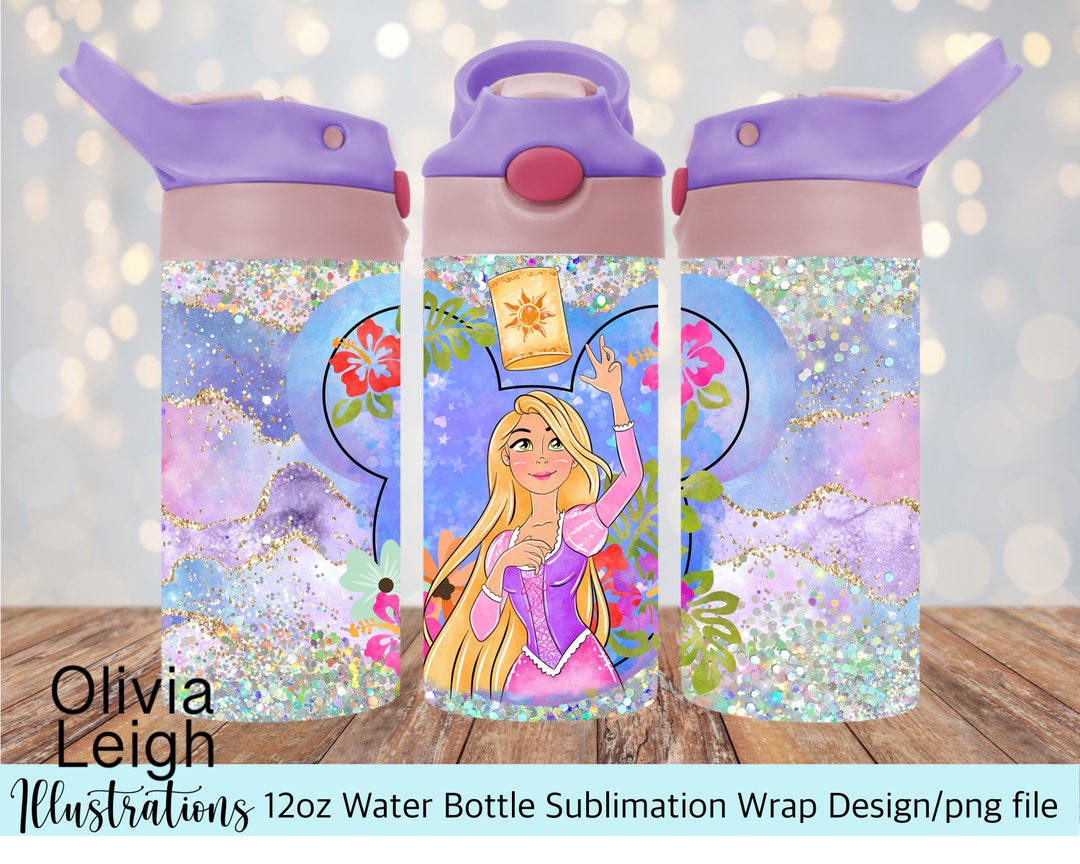 Cute Princess Rapunzel PNG File DIGITAL DOWNLOAD 12oz Water Bottle ...